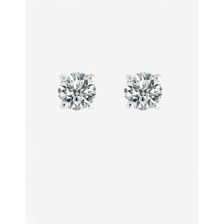 Yulia: Pendientes Dormilonas de Diamantes Oro Blanco 18k