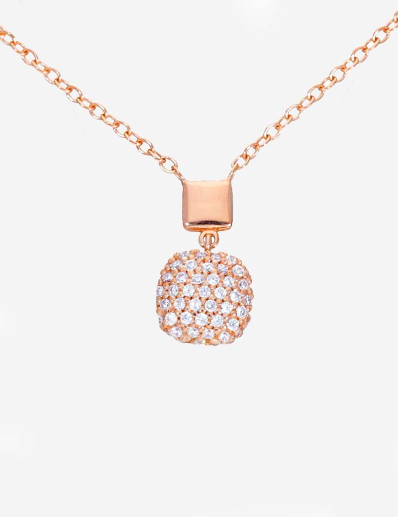 Collar Colgante de Oro 18k. Gargantilla Mujer Oro y Circonitas