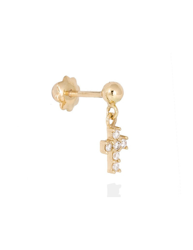 Piercing de oro 18k Cruz de Diamantes. Piercing de Mujer