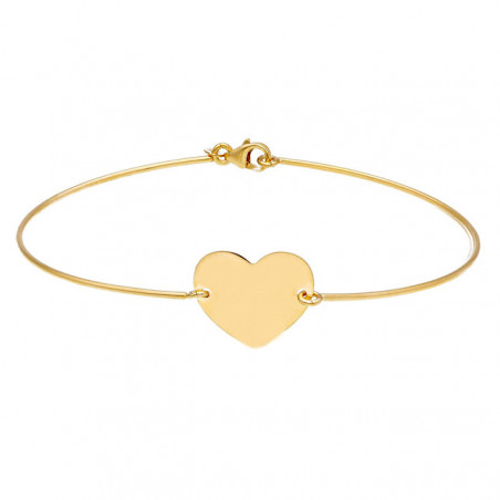 Pulsera Corazón Chapa en Oro Amarillo 18k · Joyería Marga Mira