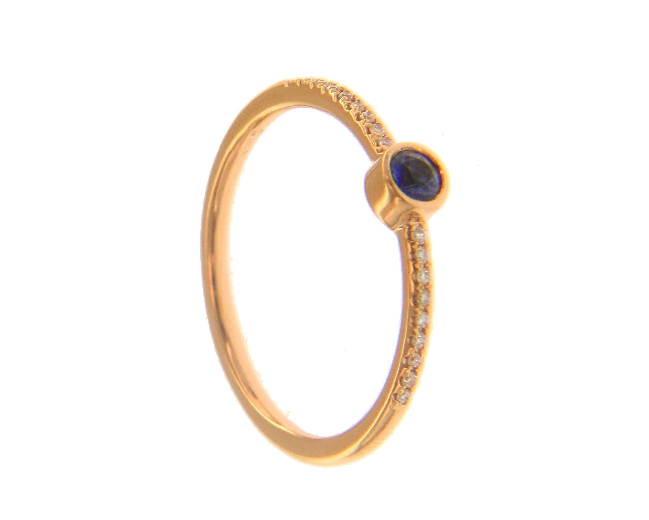 Anillo Chaton Zafiro y Diamantes